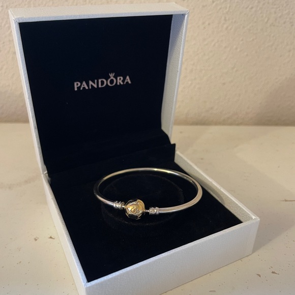 Pandora | Jewelry | Pandora Moments Bangle Twotoned | Poshmark
